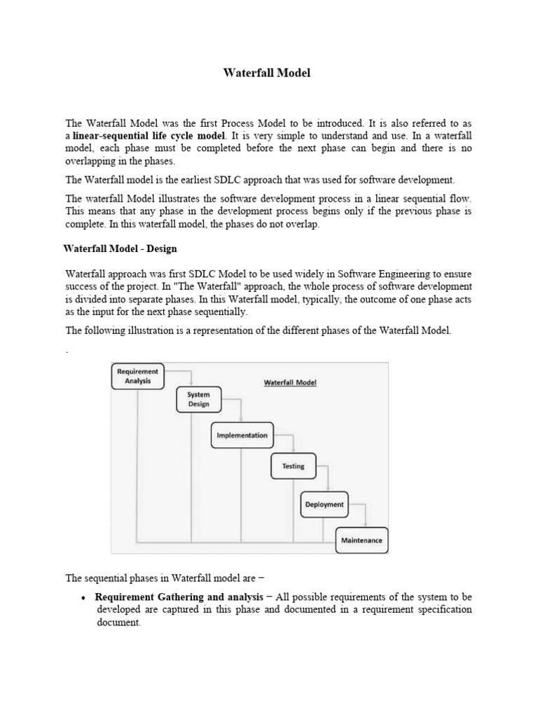 Water Fall Model | PDF | Software Development Process | Systems Engineering