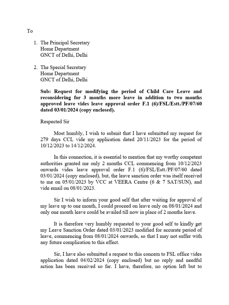 CCL Leave Date Modification-1 | PDF