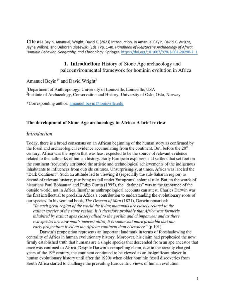 Introduction History of Stone Age Archae | PDF | Stone Age | Archaeology