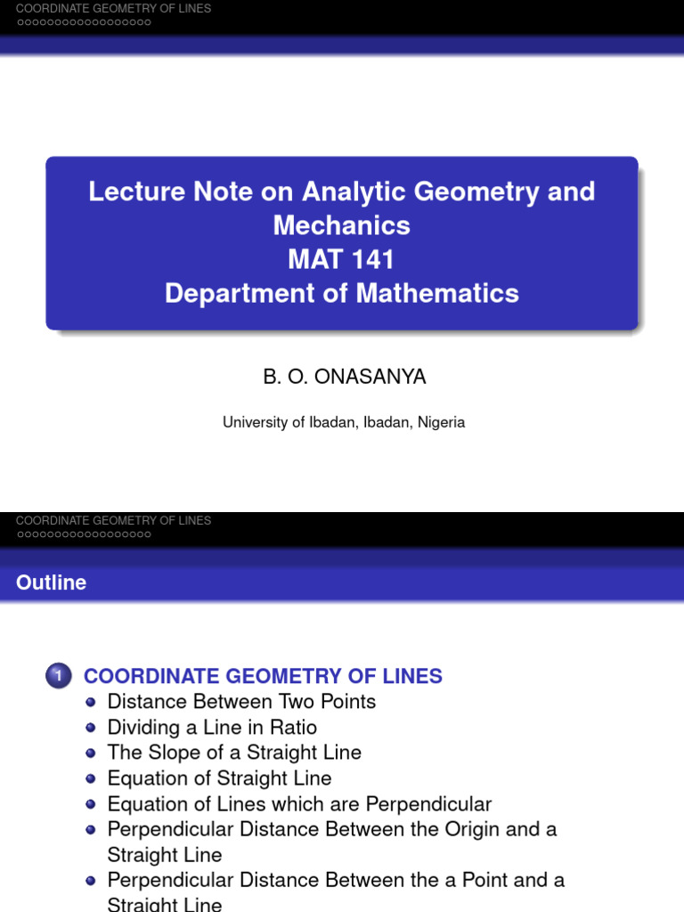 MAT 141 Circle Geo | PDF | Line (Geometry) | Slope