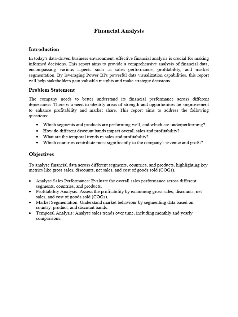 Comprehensive Financial Performance Analysis | PDF