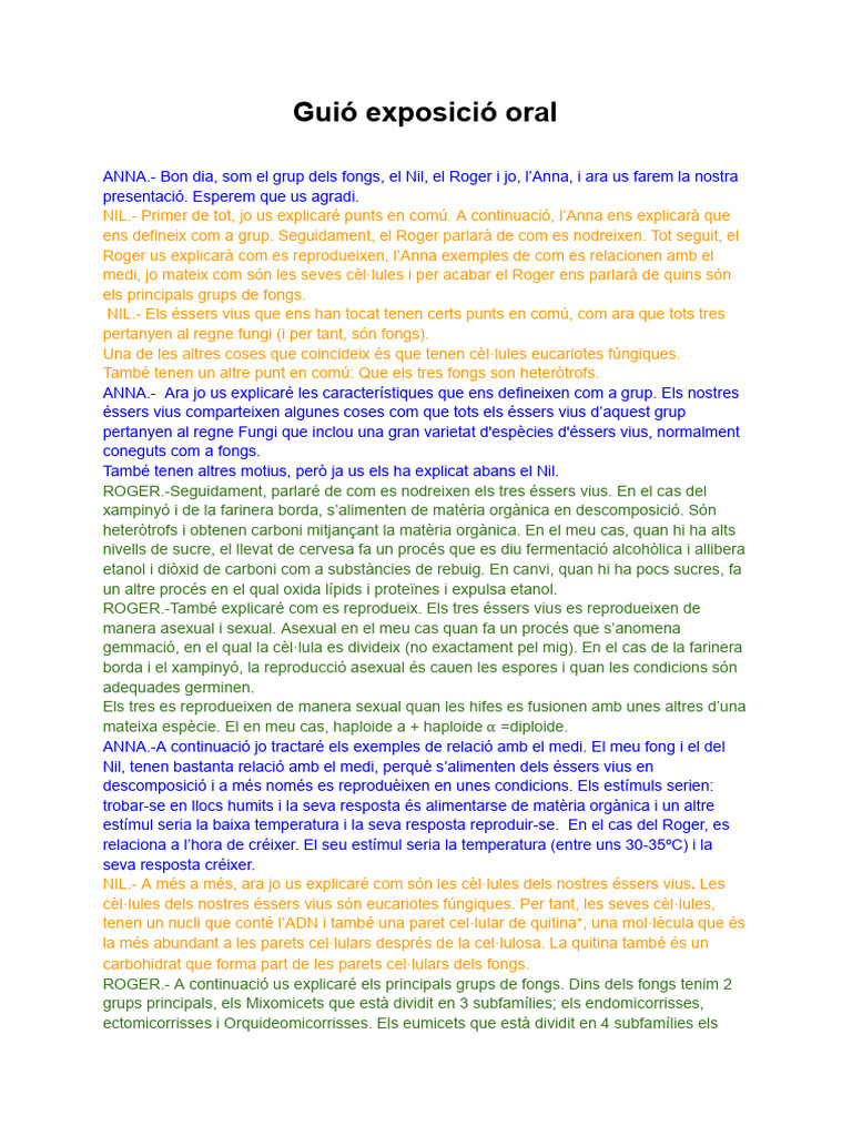Guió Exposició Oral | PDF