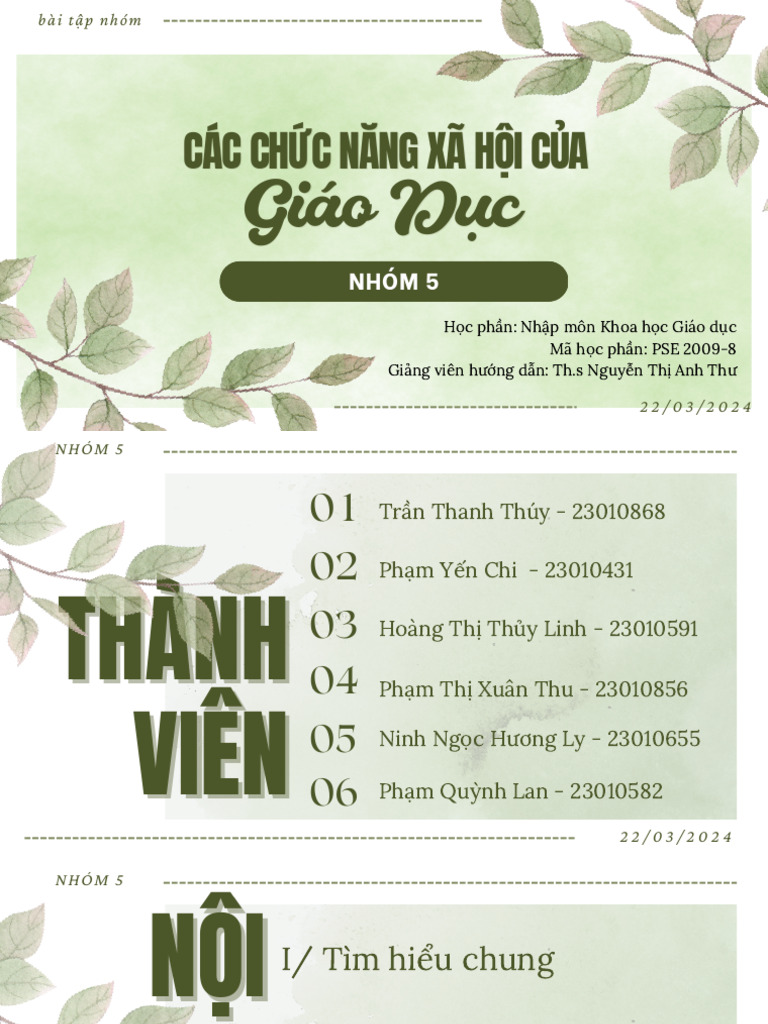 Các CH C Năng Xã H I C A Giáo D C | PDF