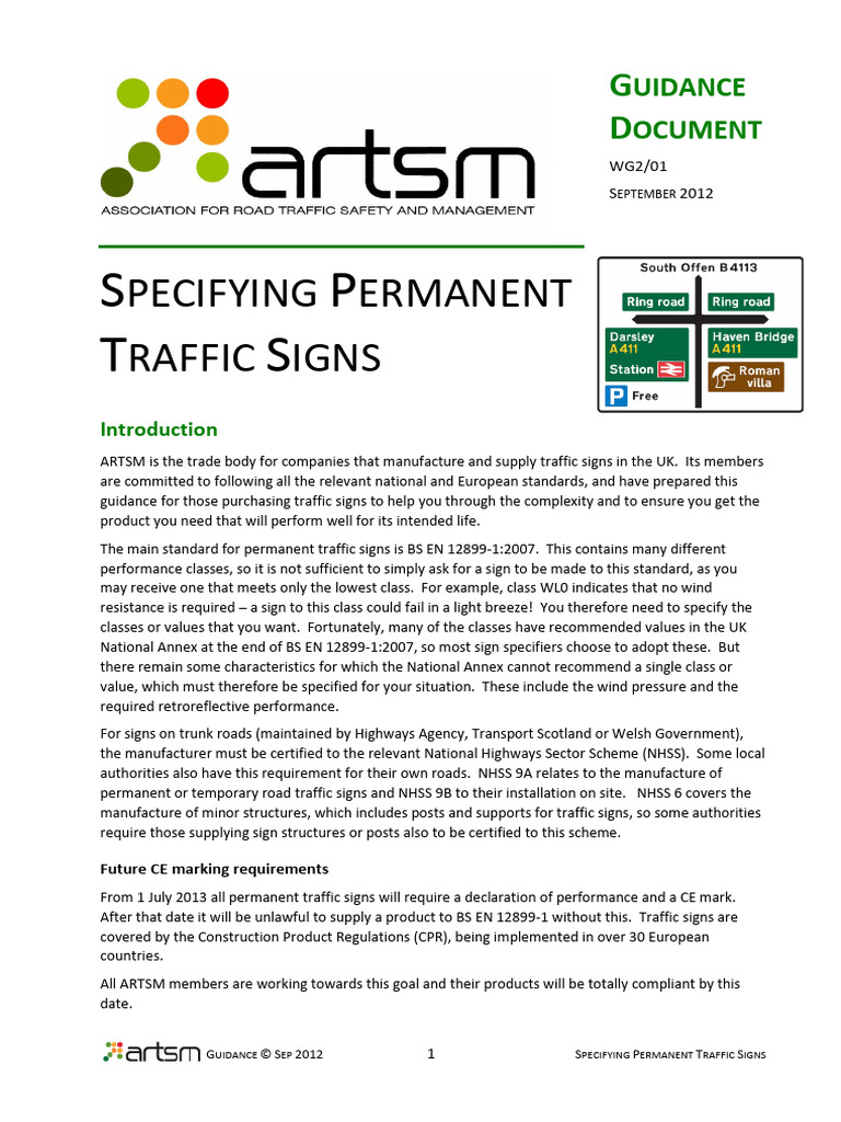 Specifying Road Traffic Signs Guidance | PDF | Fiberglass | Composite ...