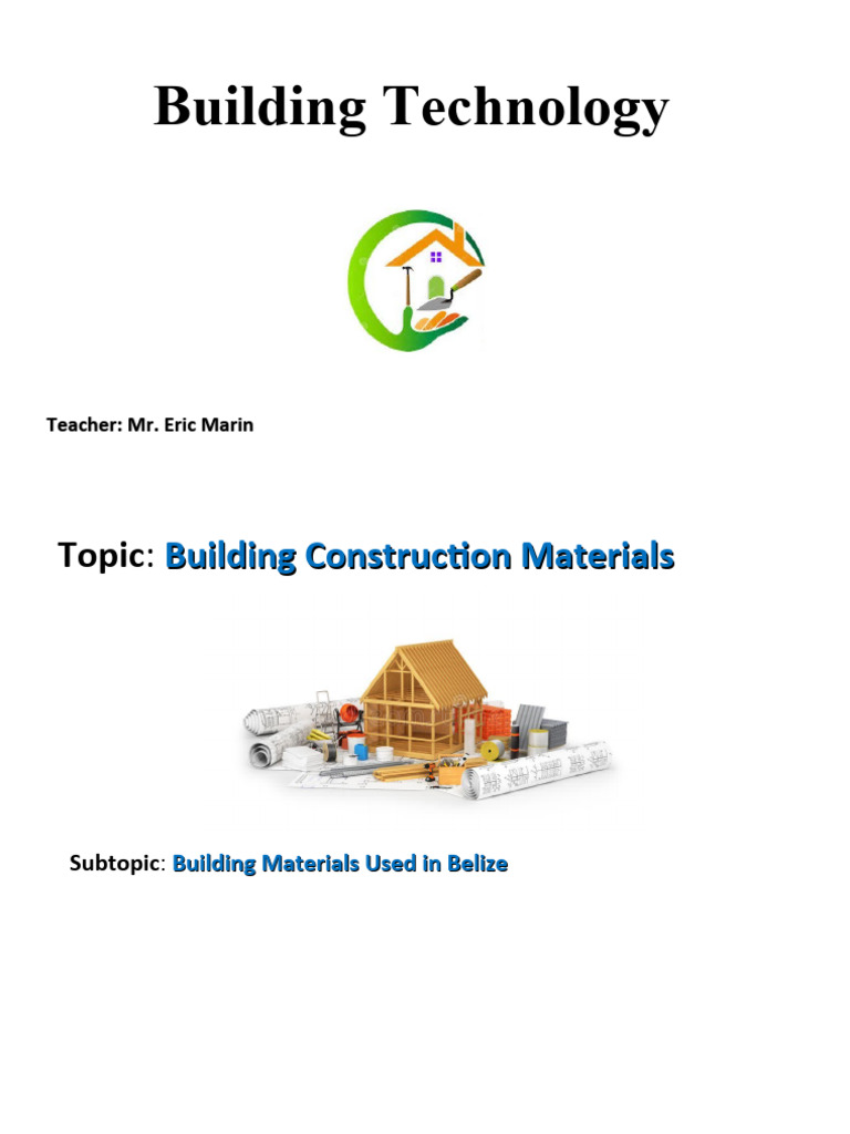 Lesson 1 - Building Materials Used in Belize | PDF | Building Materials ...