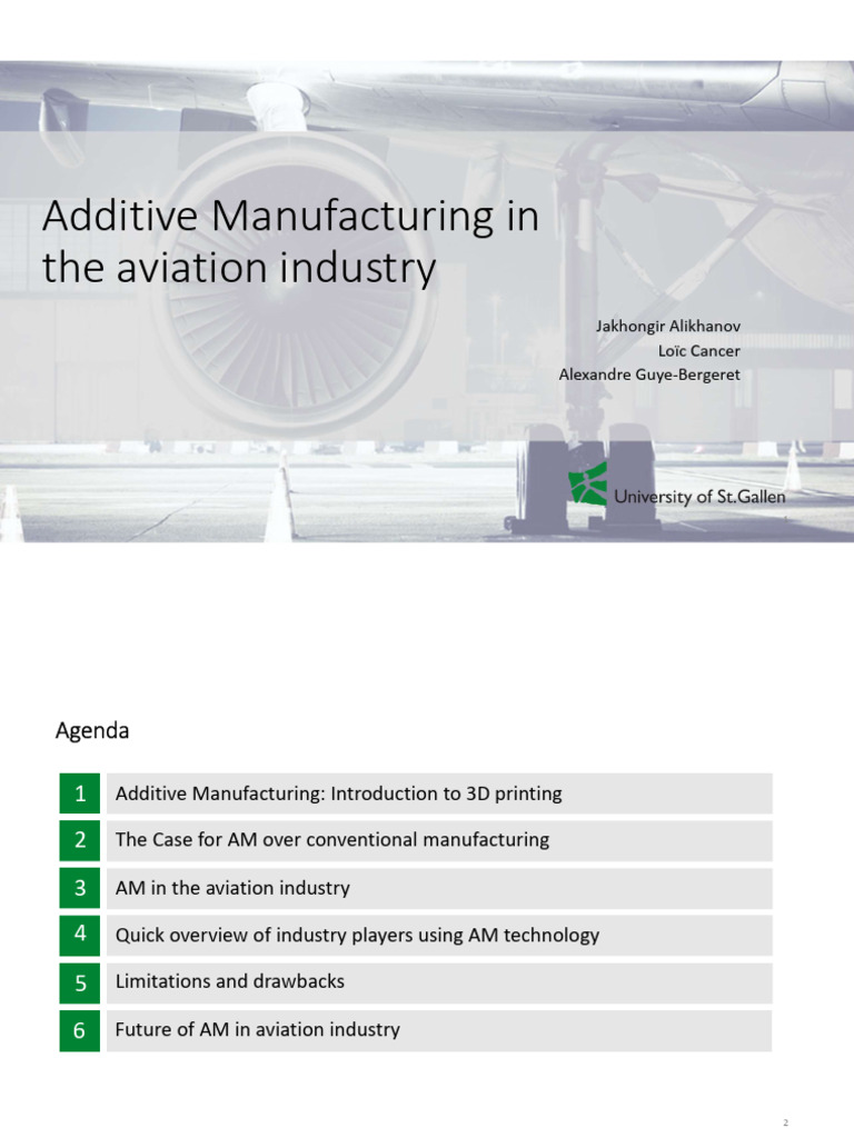 Additive Manufacturing in Aviation Industry | PDF | 3 D Printing ...