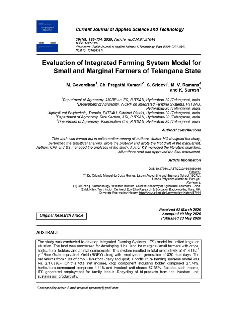 Integrated Farming Systems for Telangana | PDF | Agriculture | Livestock