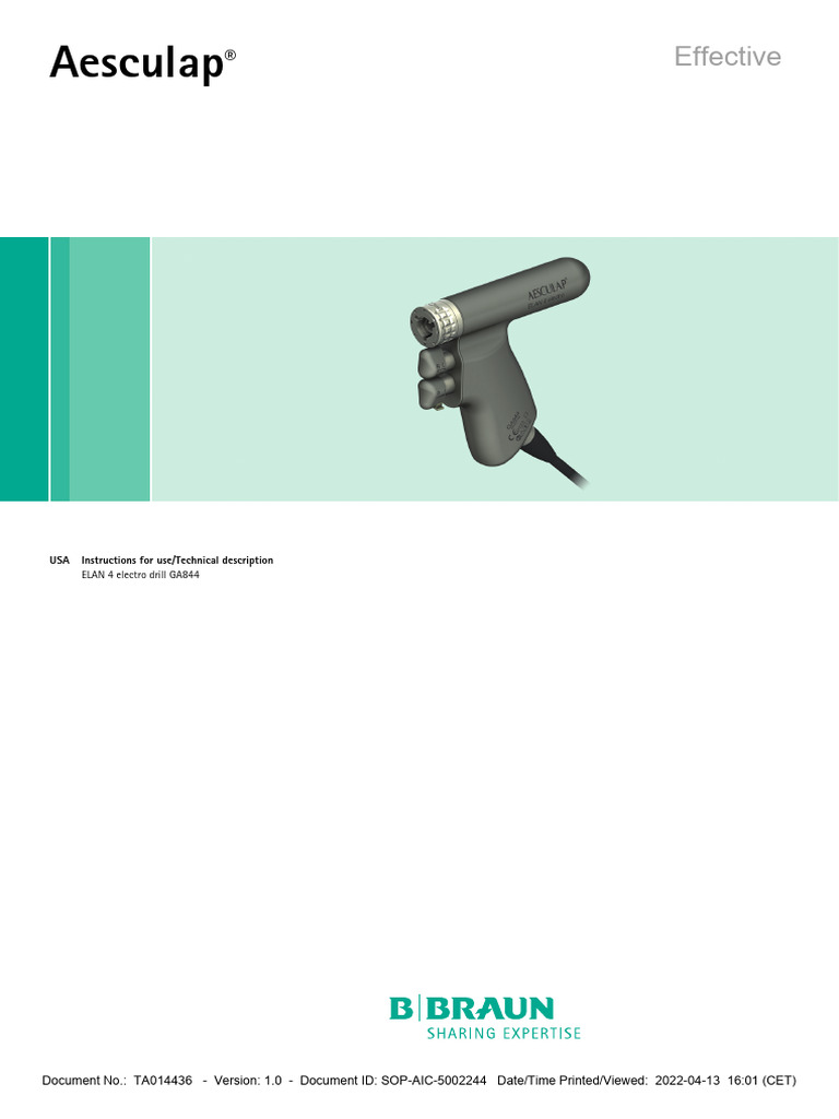 SOP-AIC-5002244 ELAN 4 Electro Drill GA844 TA014436 | PDF | Corrosion ...