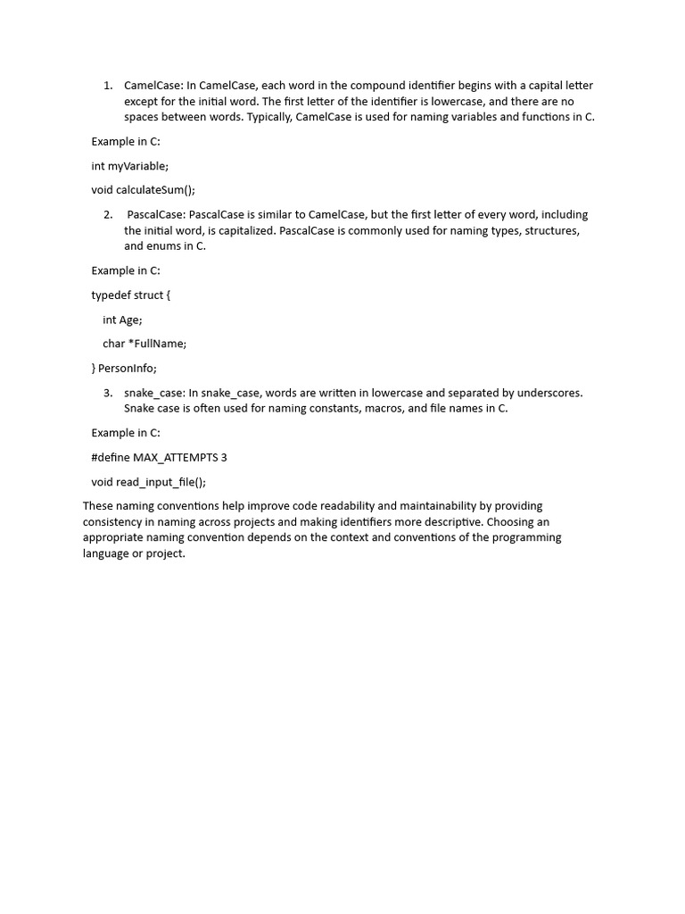 Camel Case Pdf Computing Computer Programming 