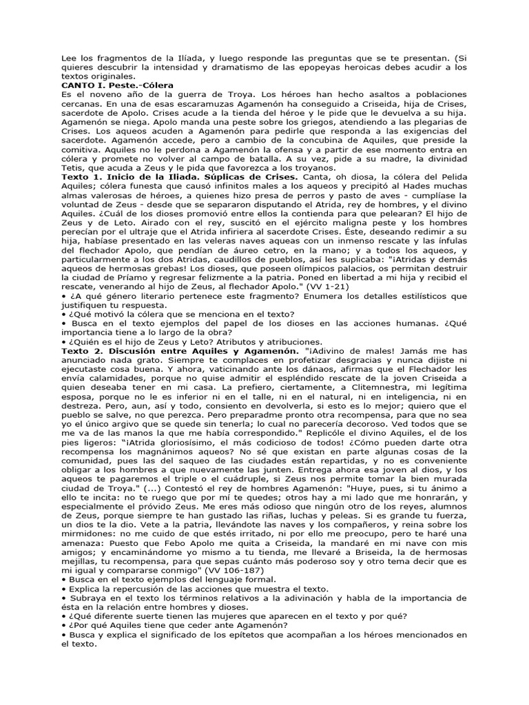 La Iliada | PDF | Ilíada | Héctor