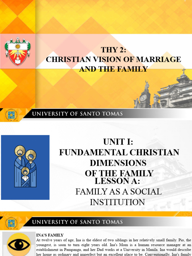 THY 2: Christian Vision of Marriage and The Family | PDF | Marriage | Love