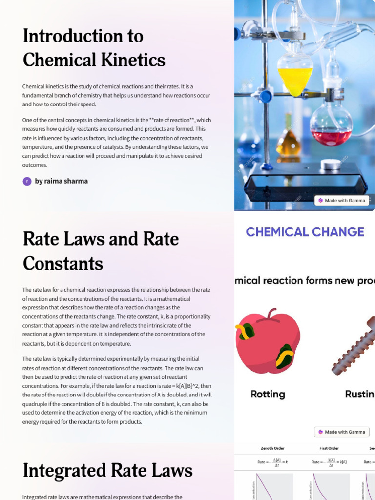 Introduction To Chemical Kinetics | PDF | Reaction Rate | Catalysis