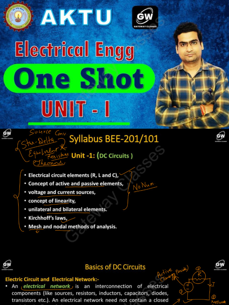 Electrical U-1 ONE SHOT Notes | PDF