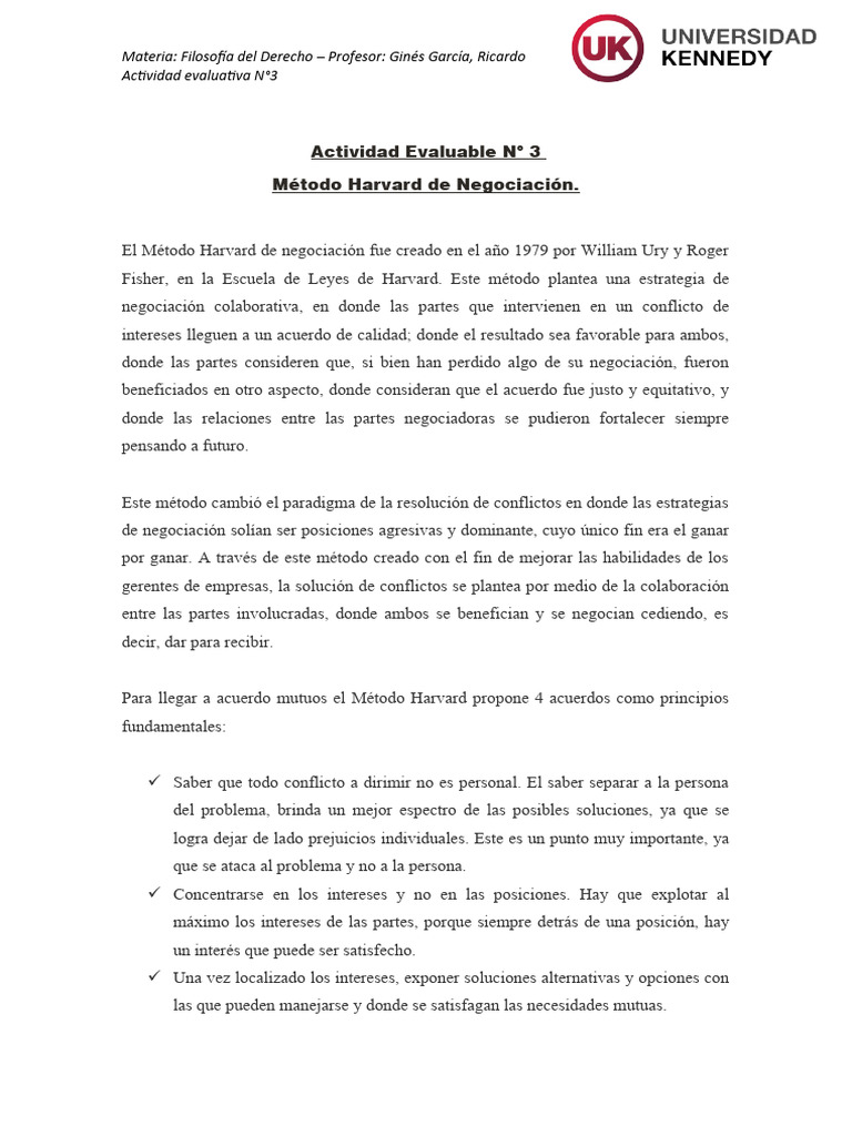 Acti 3 - Filo Derecho | PDF | Negociación | Psicología Social