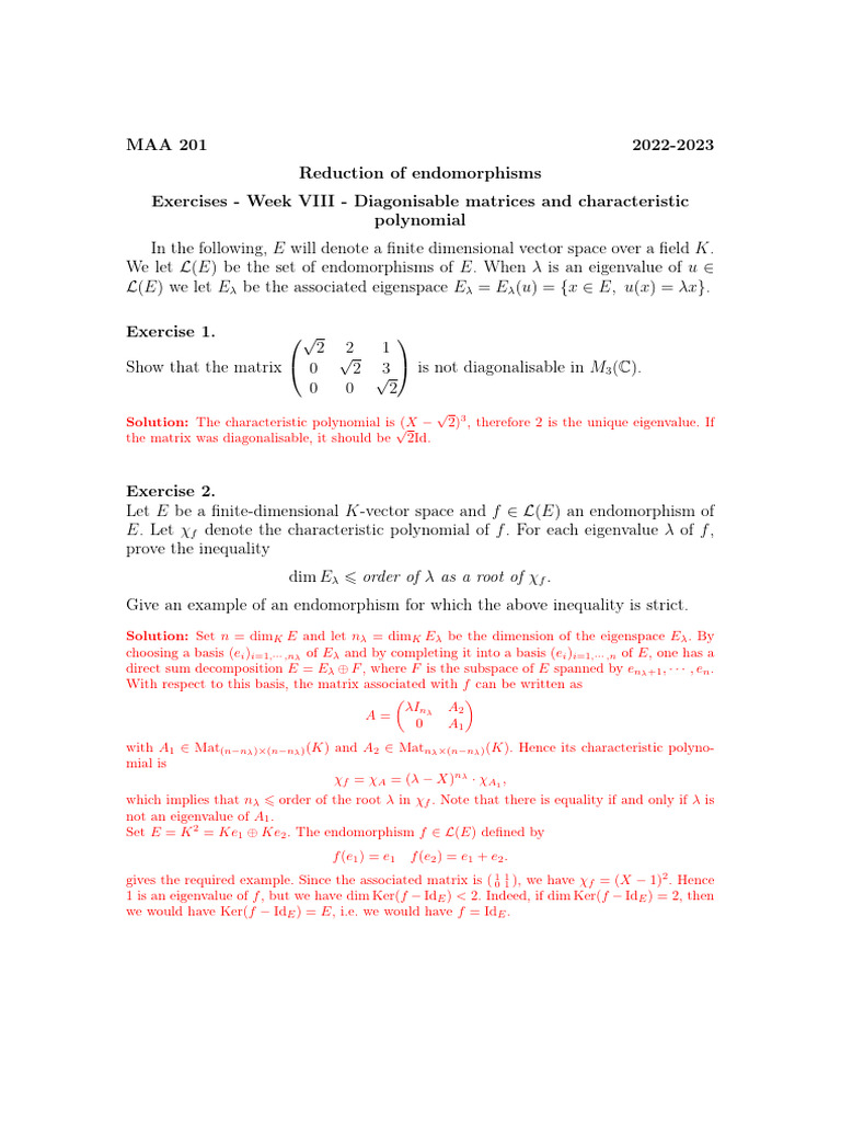 Sheet7 solution | Download Free PDF | Eigenvalues And Eigenvectors | Matrix (Mathematics)