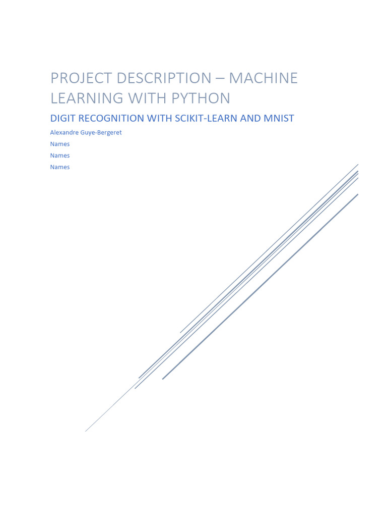 Machine Learning With Python Digit Recognition With Scikit Learn And Mnist Pdf Cross