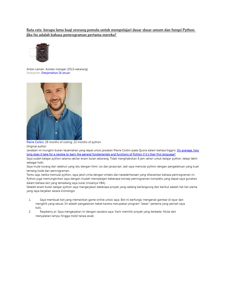 Rata Rata Berapa Lama Bagi Seorang Pemula Untuk Mempelajari Dasar | PDF ...