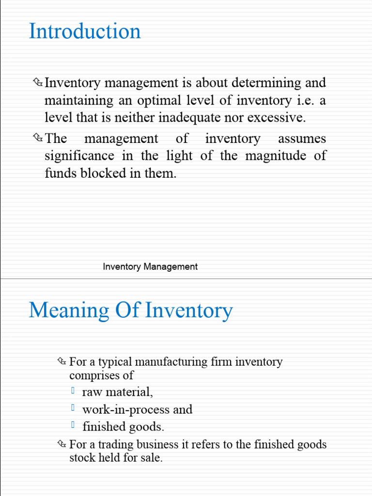 Lecture35-36 - 19401 - Inventory Management | PDF | Inventory | Business Economics