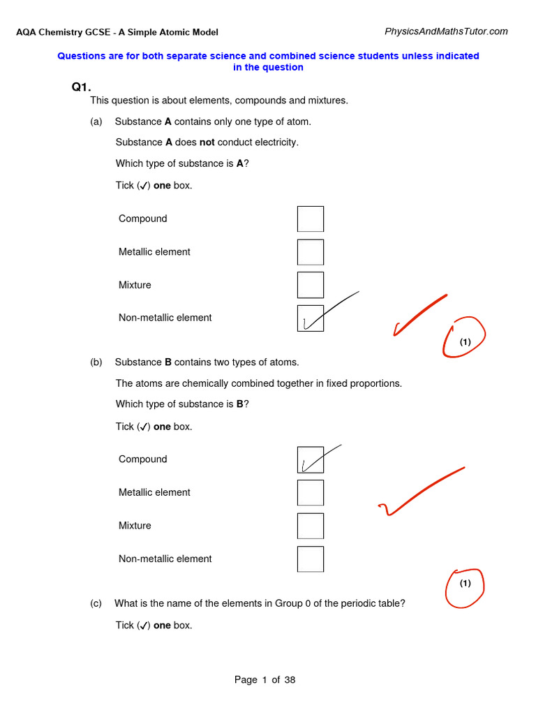 1.1 A Simple Atomic Model QP | PDF | Atoms | Atomic Nucleus