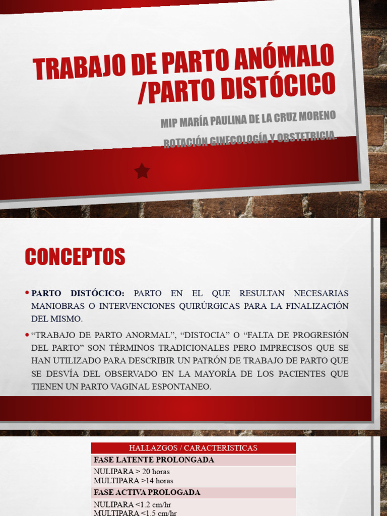 Trabajo de Parto Anomalo | PDF | Parto | Salud pública