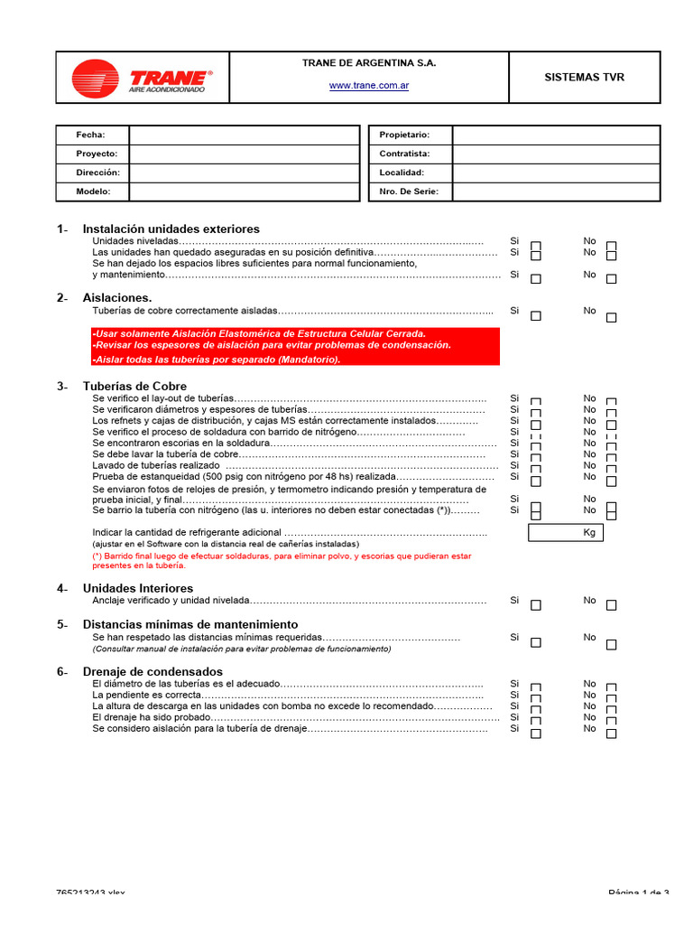 Check List TVR Ar (02.16) | PDF | Bomba