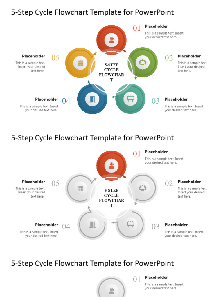 01 5 Step Cycle Flowchart Template For Powerpoint 16x9 1 | PDF ...