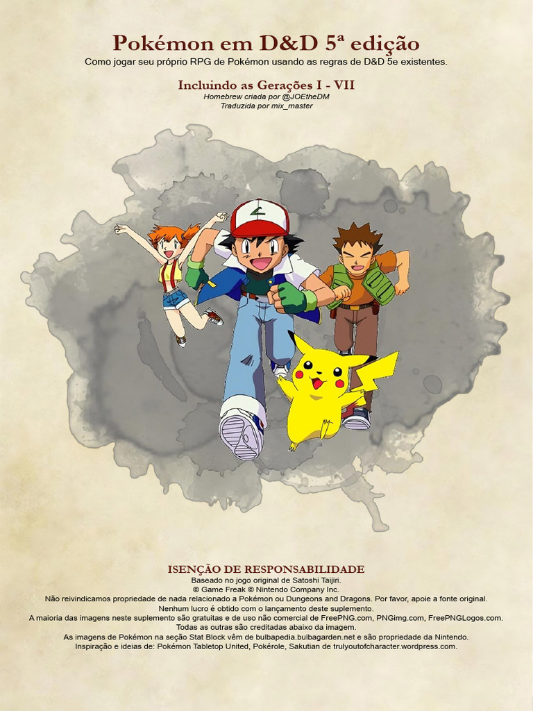Pokémon 5e - Livro de Regras Gen 1-7 | PDF | Pokémon | Dungeons ...