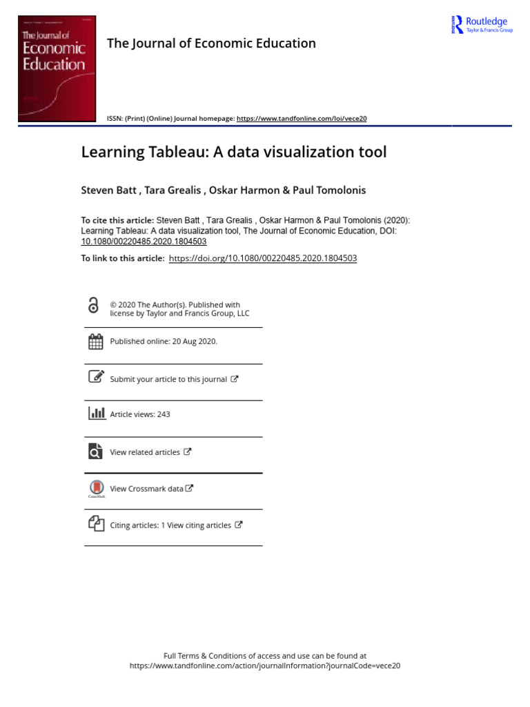Learning Tableau A Data Visualization Tool | PDF | Geographic ...