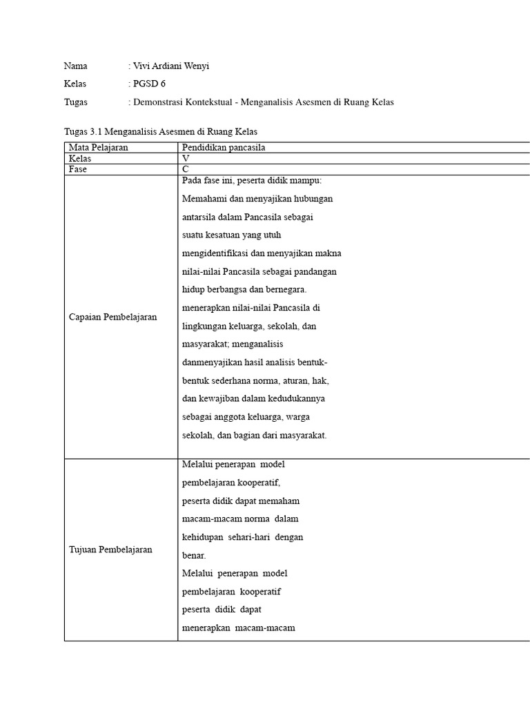 T3-5.a Demonstrasi Kontekstual - Menganalisis Asesmen Di Ruang Kelas 1 | PDF