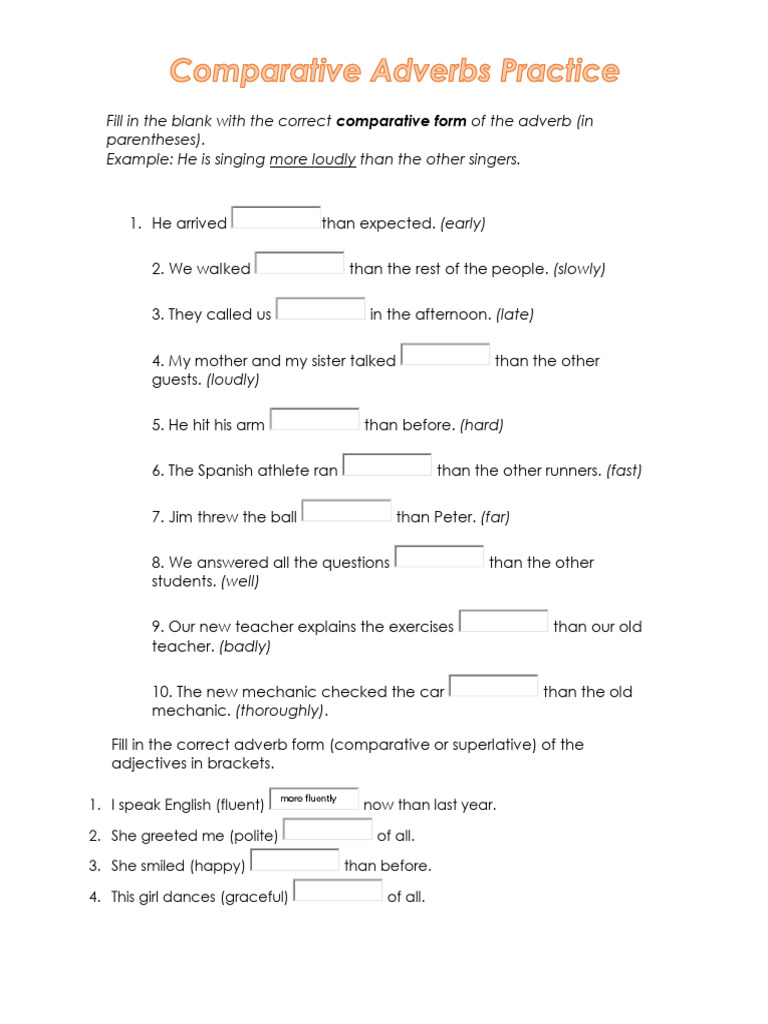 Adverbs Extra Practice | PDF