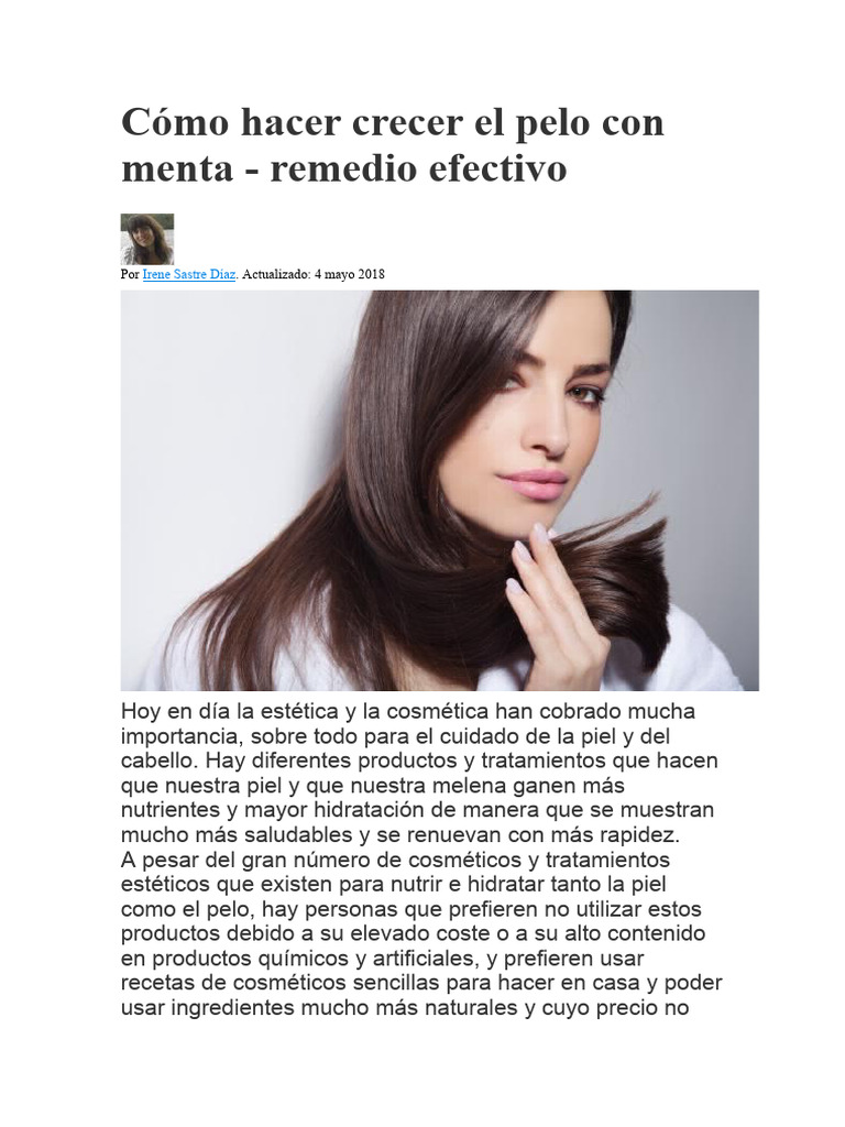 Cómo Hacer Crecer El Pelo Con Menta | PDF | Pelo | Té