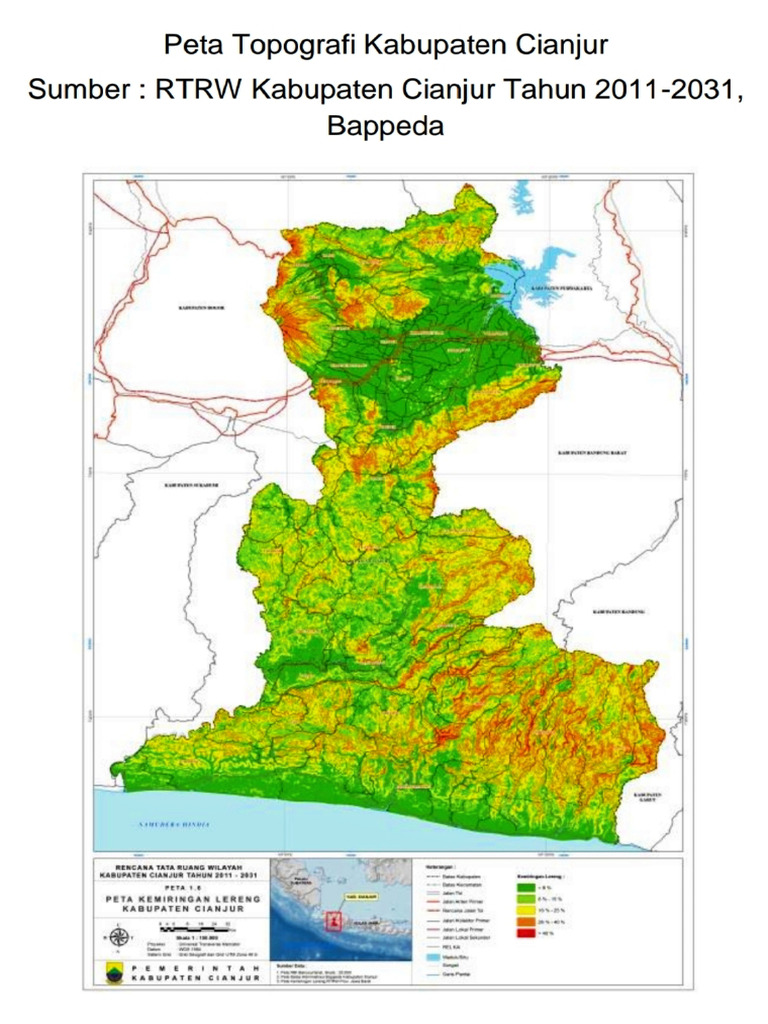 Peta Topografi Kab Cianjur | PDF