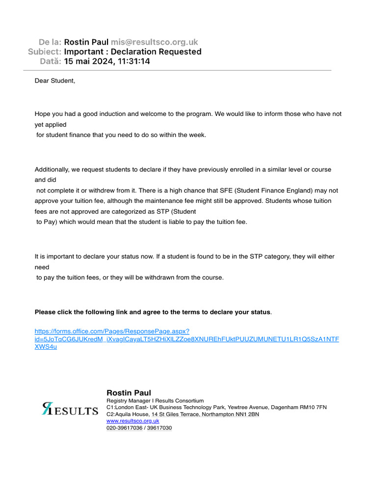 Important Declaration Requested | PDF | Career & Growth | Business