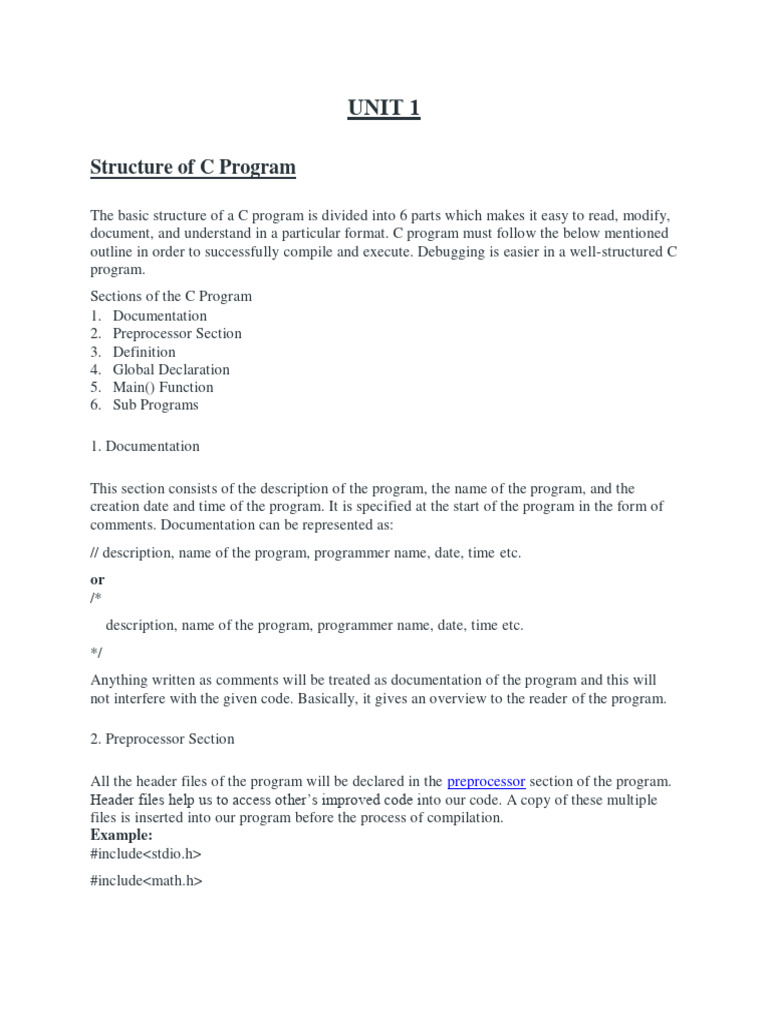 BCA-202 Unit-1 | PDF | Data Type | Variable (Computer Science)