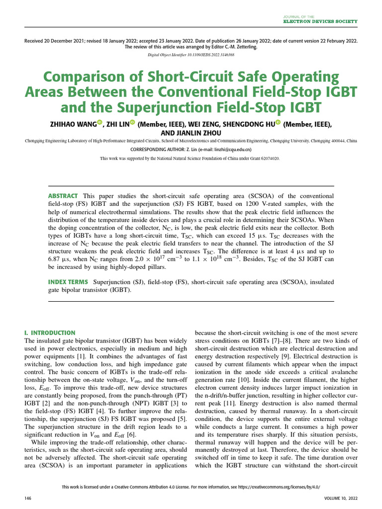 Comparison of Short-Circuit Safe Operating Areas Between the ...