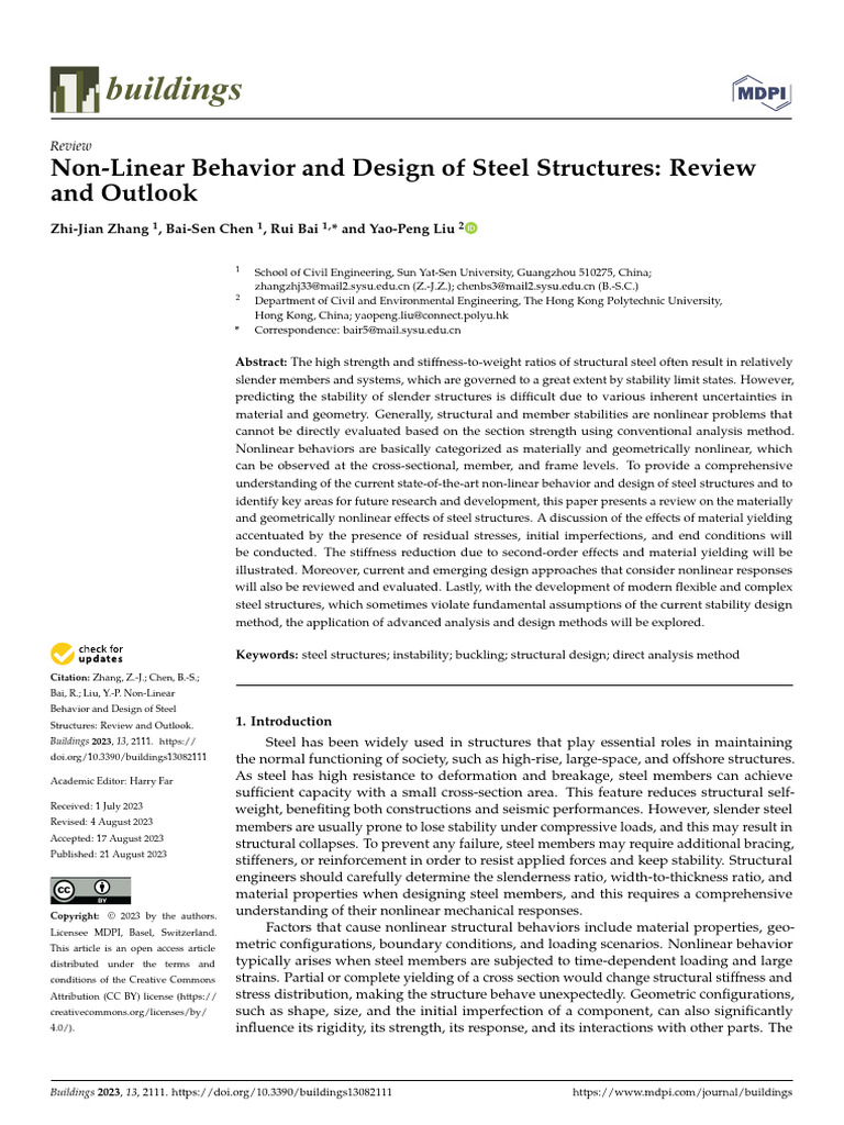 Non-Linear_Behavior_and_Design_of_Steel_Structures | Download Free PDF | Strength Of Materials ...