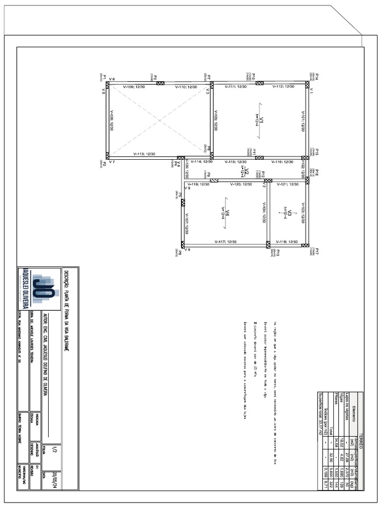 Projeto Estrutural Alex Forma Baldrame - Folha A3 | PDF