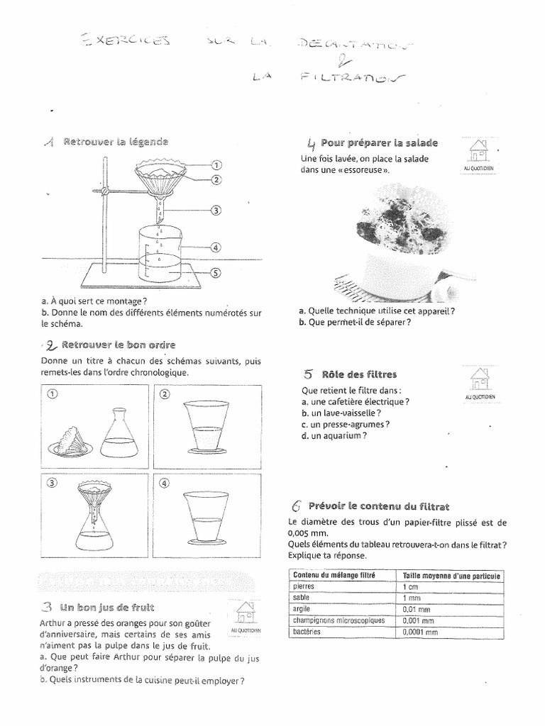 Exercices_décantation_et_filtration | PDF
