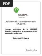 Seguridad en Sustancias Químicas NOM-005 | PDF | Ventilación (Arquitectura) | Incendios