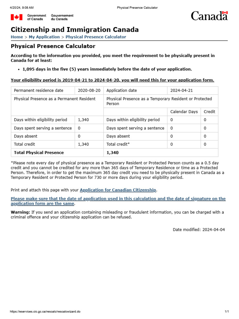 Physical Presence Calculator | PDF | Government | Common Law