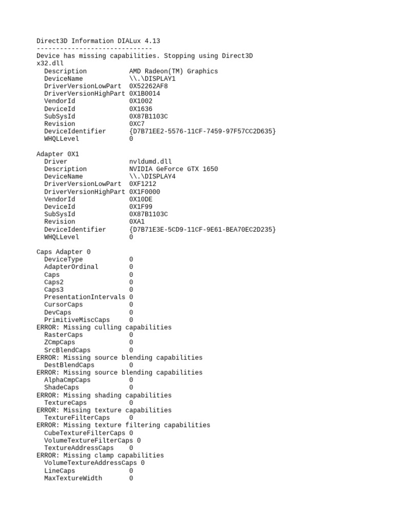 DIALux Direct3D Information | PDF | Computer Graphics | Ibm Pc Compatibles