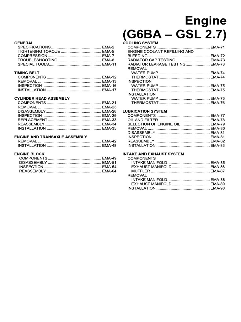 Moteur (G6BA - GSL 2.7) | PDF