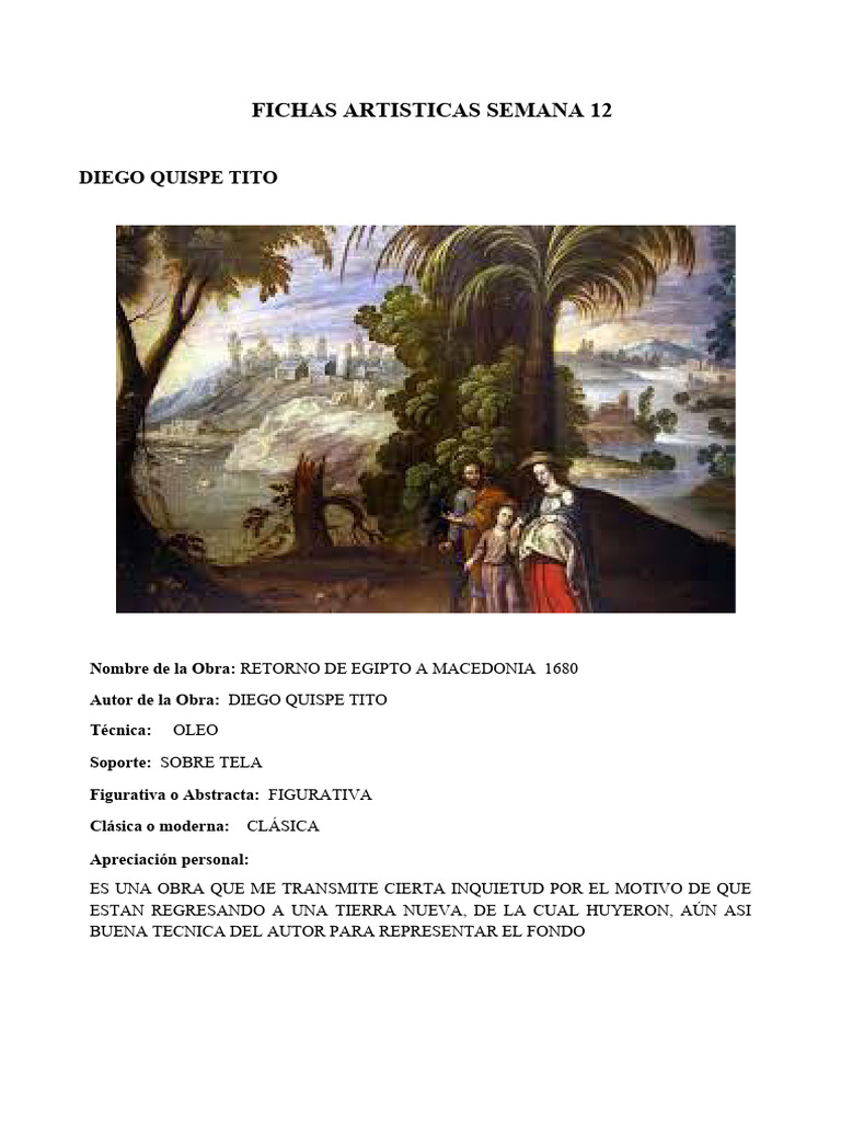 Fichas Artisticas Sem 12 | PDF | Pintura al óleo | Artes visuales