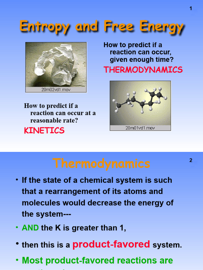 Entropy | PDF | Chemical Reactions | Entropy
