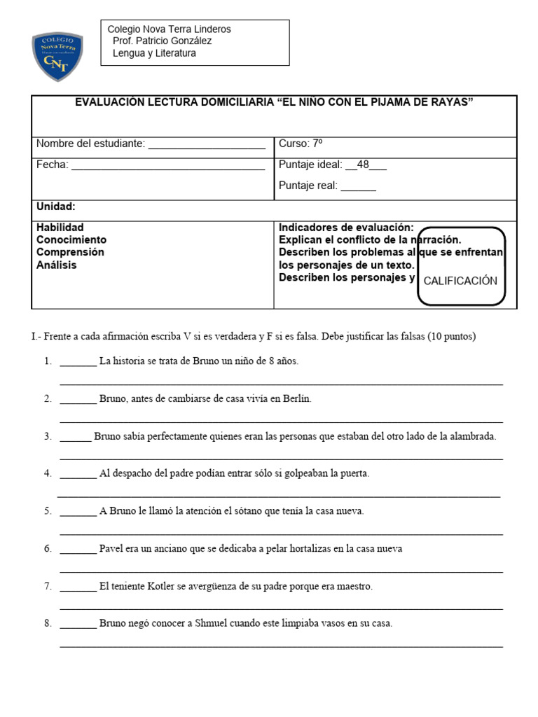 Prueba Lectura Septimo | PDF Prueba Lectura Septimo | PDF