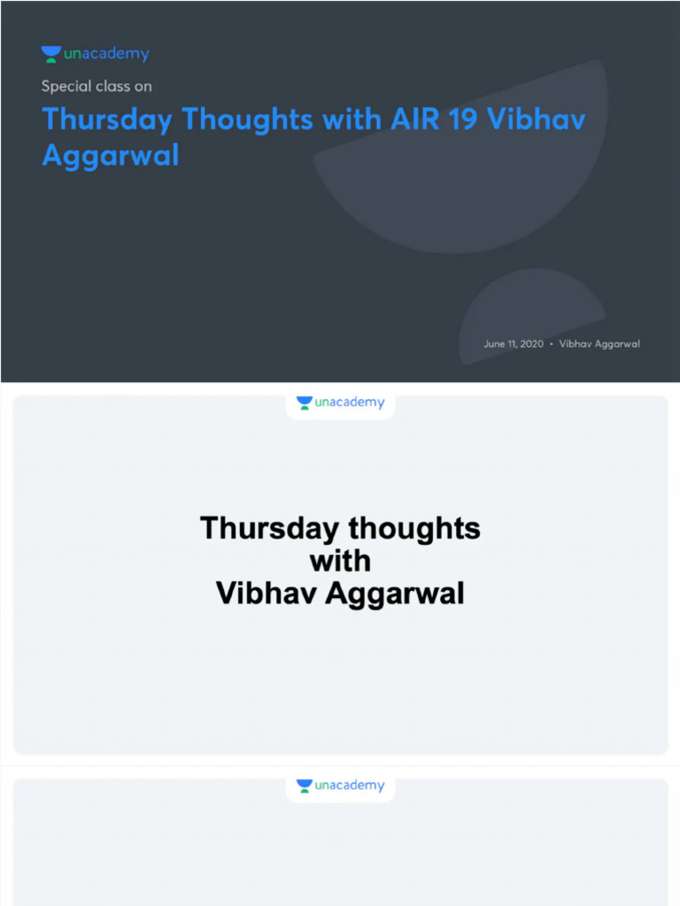 Thursday Thoughts With AIR 19 Vibhav Aggarwal No Anno | PDF