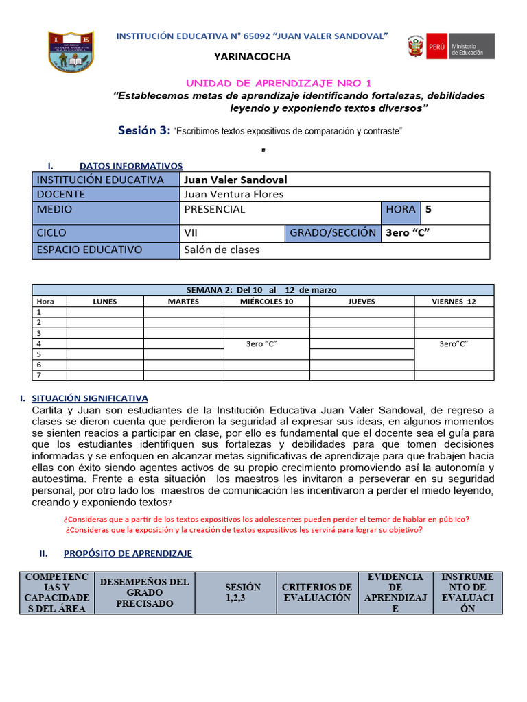 Sesión 3 3ero C COMUNICACION | PDF | Aprendizaje | Modificación de comportamiento
