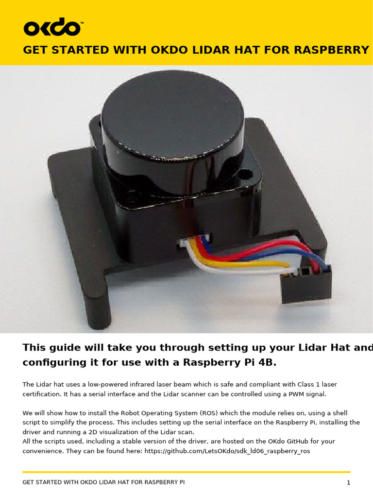 OKdo-Lidar-get-started-update | PDF | Raspberry Pi | Electrical Connector