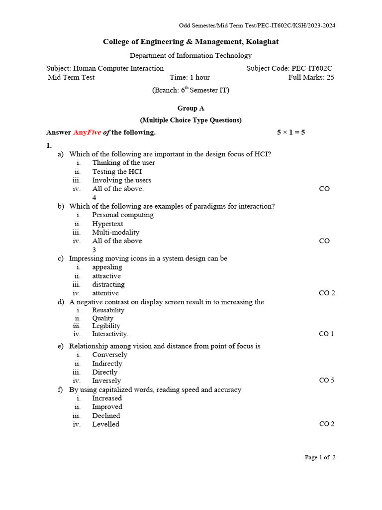 Human Computer Interaction KSH | PDF | Human–Computer Interaction | Computing