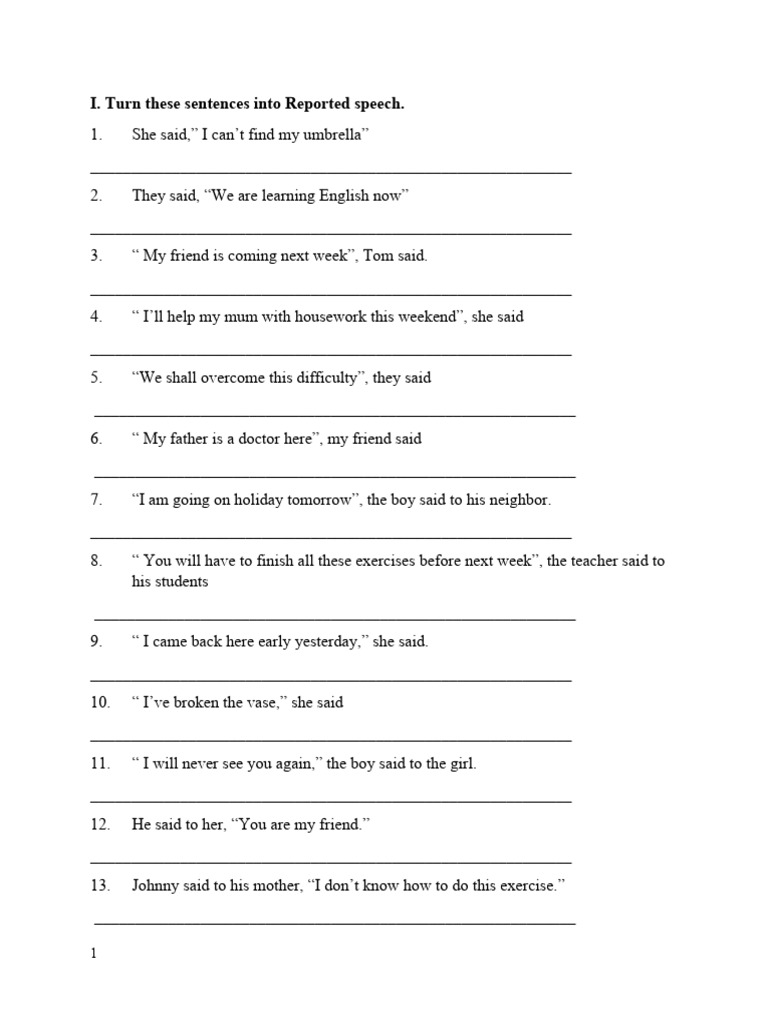 BT Reported Speech | PDF